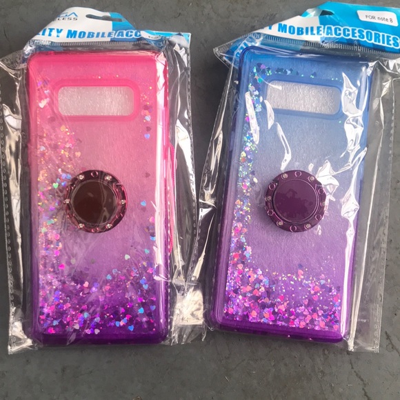 Accessories | Note 8 Falling Liquid Heart Ring Stand Case | Poshmark